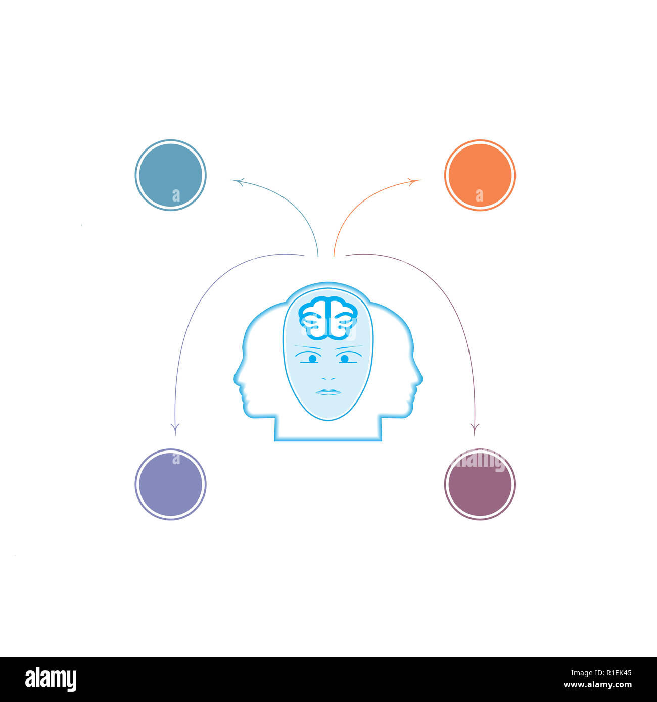 Brain storm infographics concept for 4 options Stock Photo - Alamy