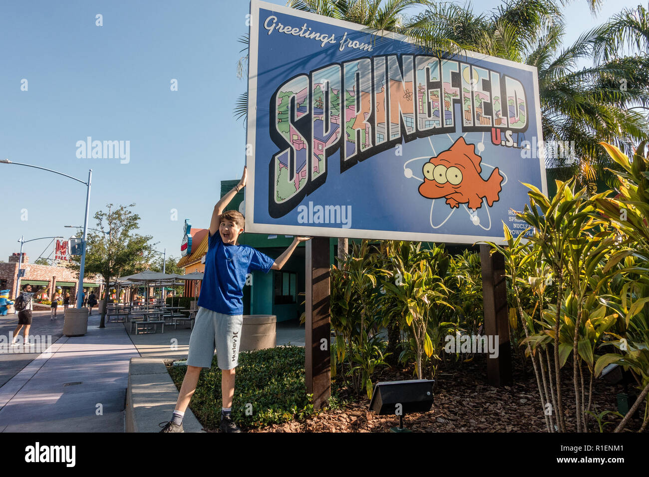 APRIL 25, 2018 - ORLANDO, FLORIDA: TWELVE YEAR OLD BOY BESIDE ...