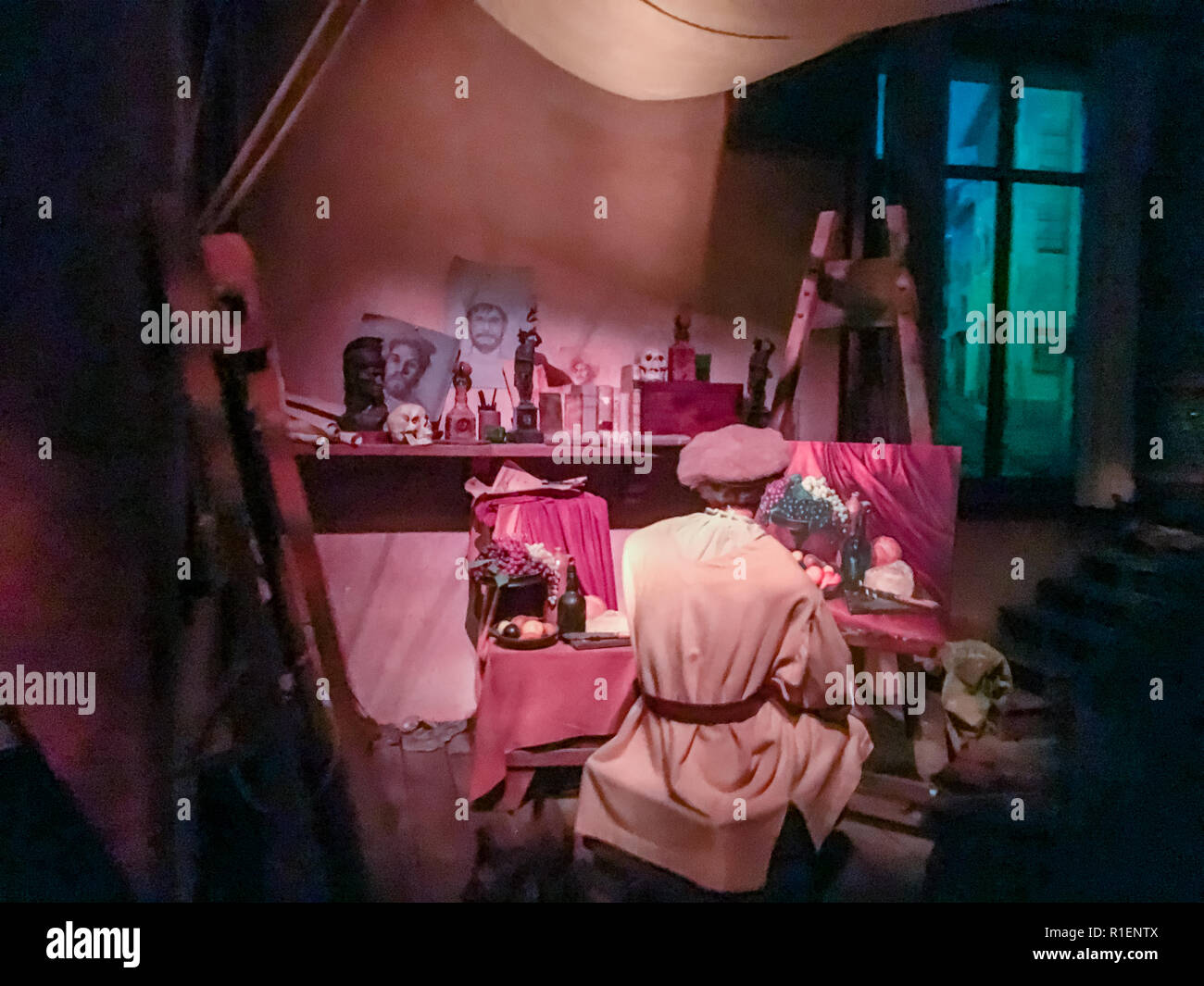 APRIL 25, 2018 - ORLANDO, FLORIDA: SPACESHIP EARTH RIDE INSIDE EPCOT ...