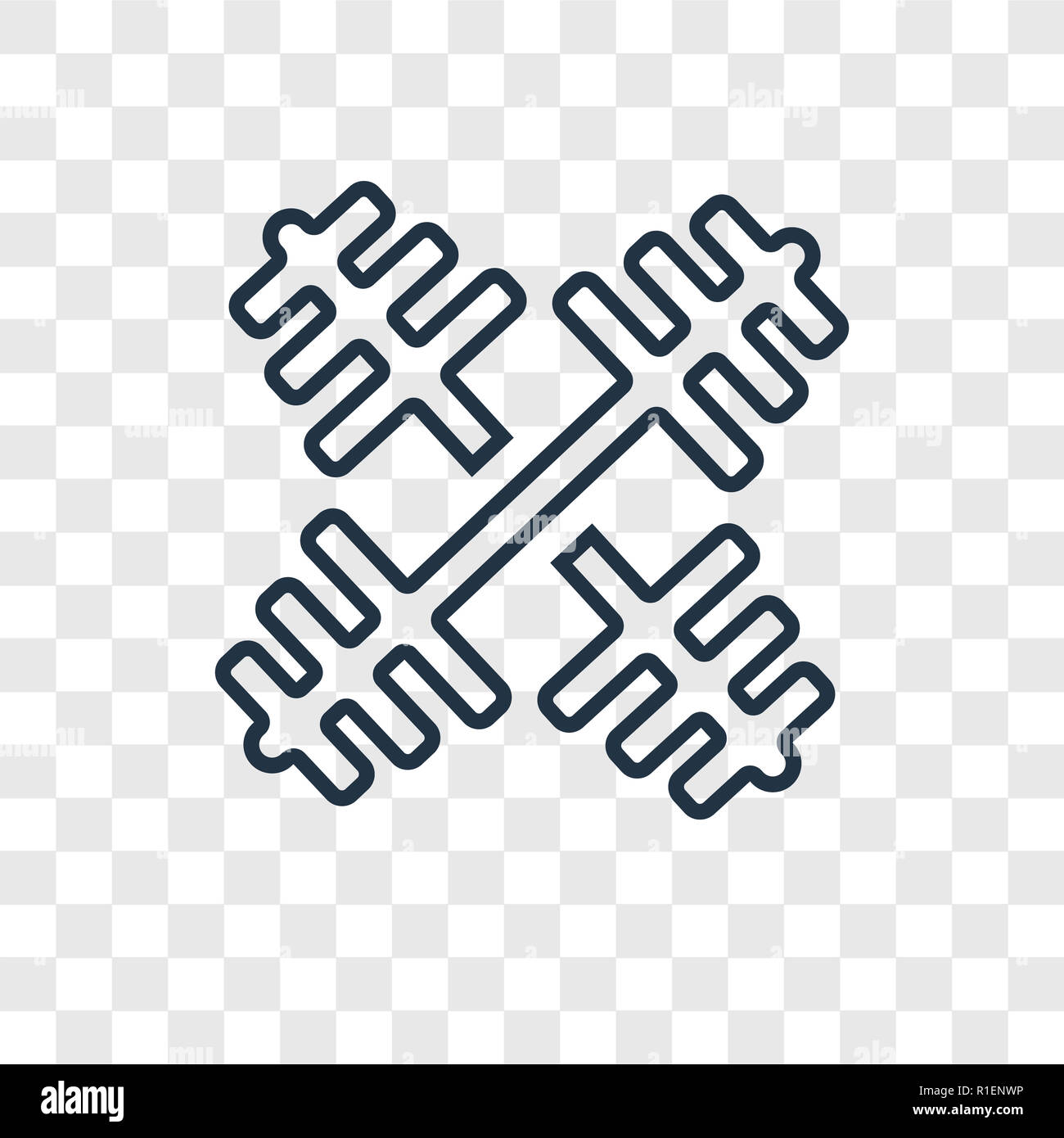 Barbell concept vector linear icon isolated on transparent background ...
