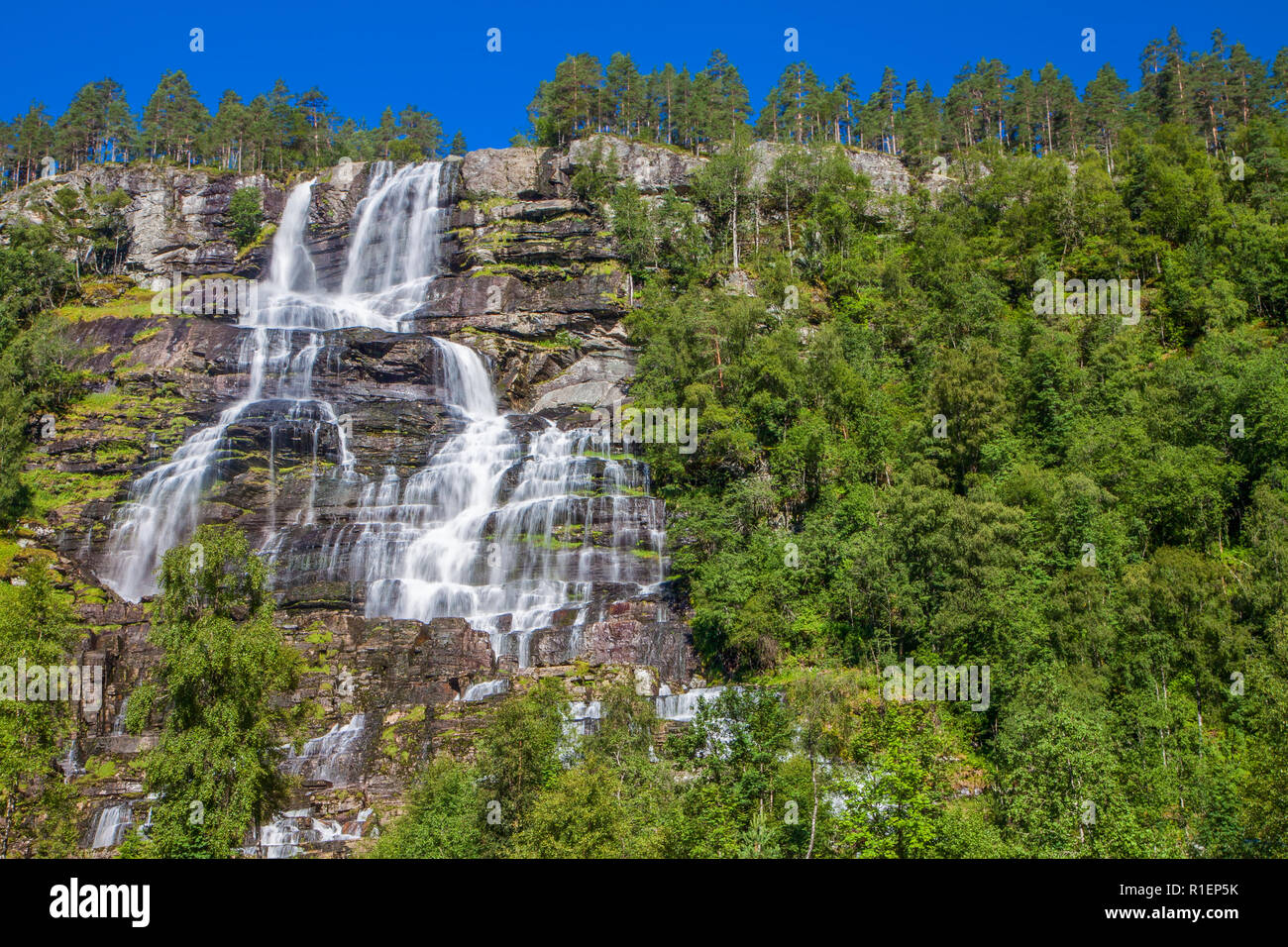 Tvindefossen waterfall near Voss, Norway, Europe Stock Photo - Alamy