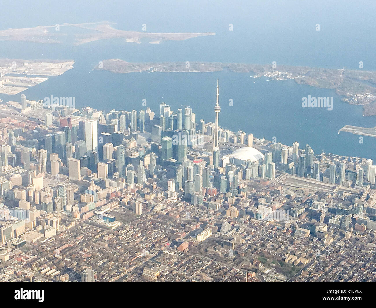 APRIL 26, 2018 - TORONTO, ONTARIO, CANADA: AERIAL VIEW OF CITY OF ...