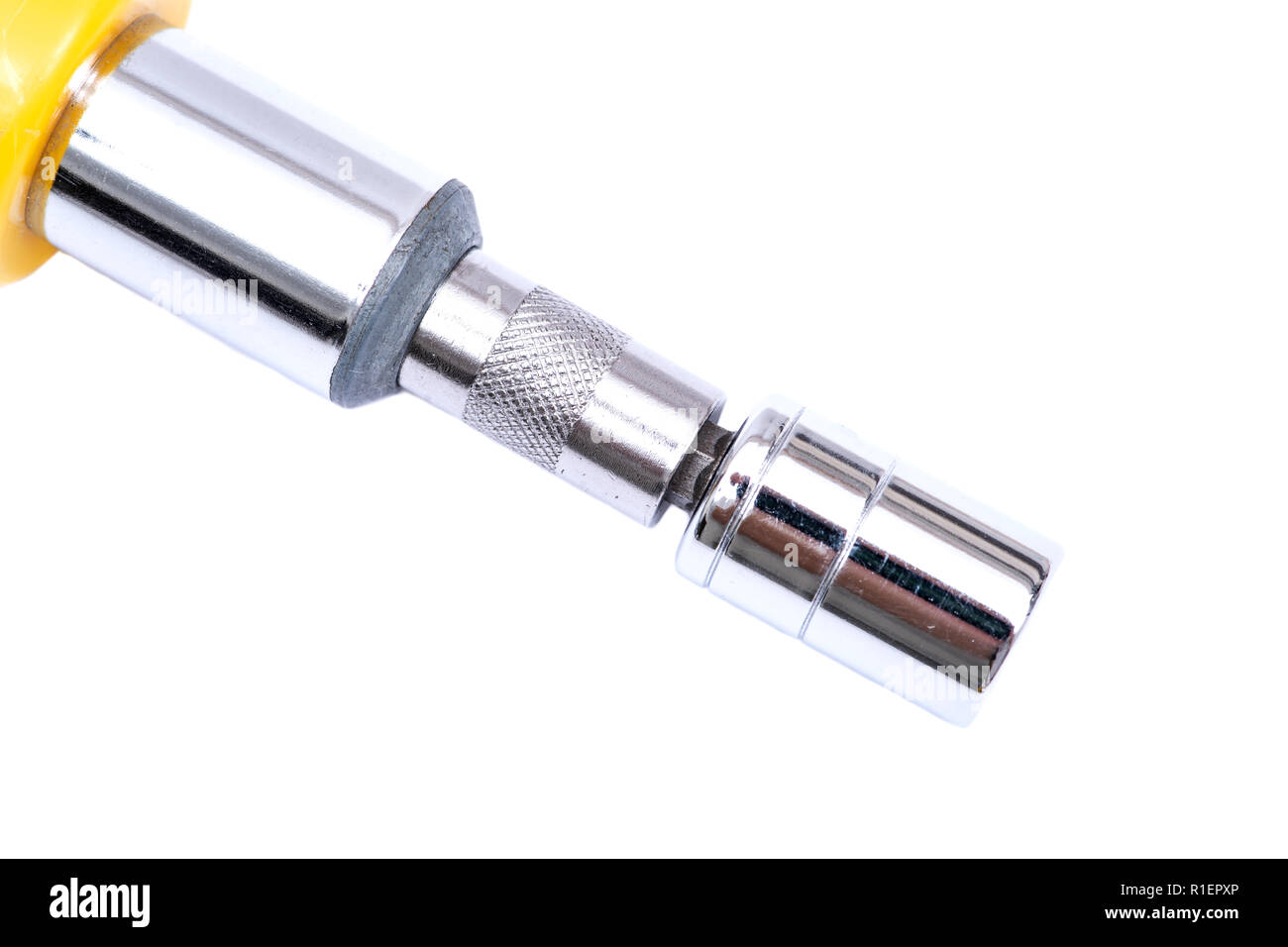 Extended-Reach Multi-Bit Screwdriver/Nut Driver isolated on white ...