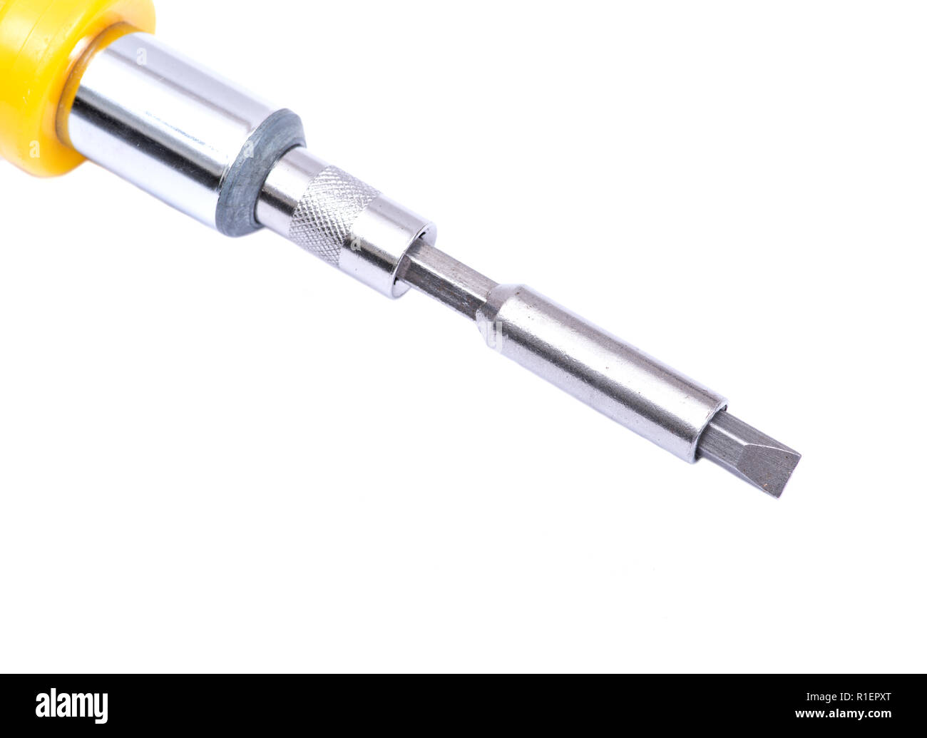 Extended-Reach Multi-Bit Screwdriver/Nut Driver isolated on white ...