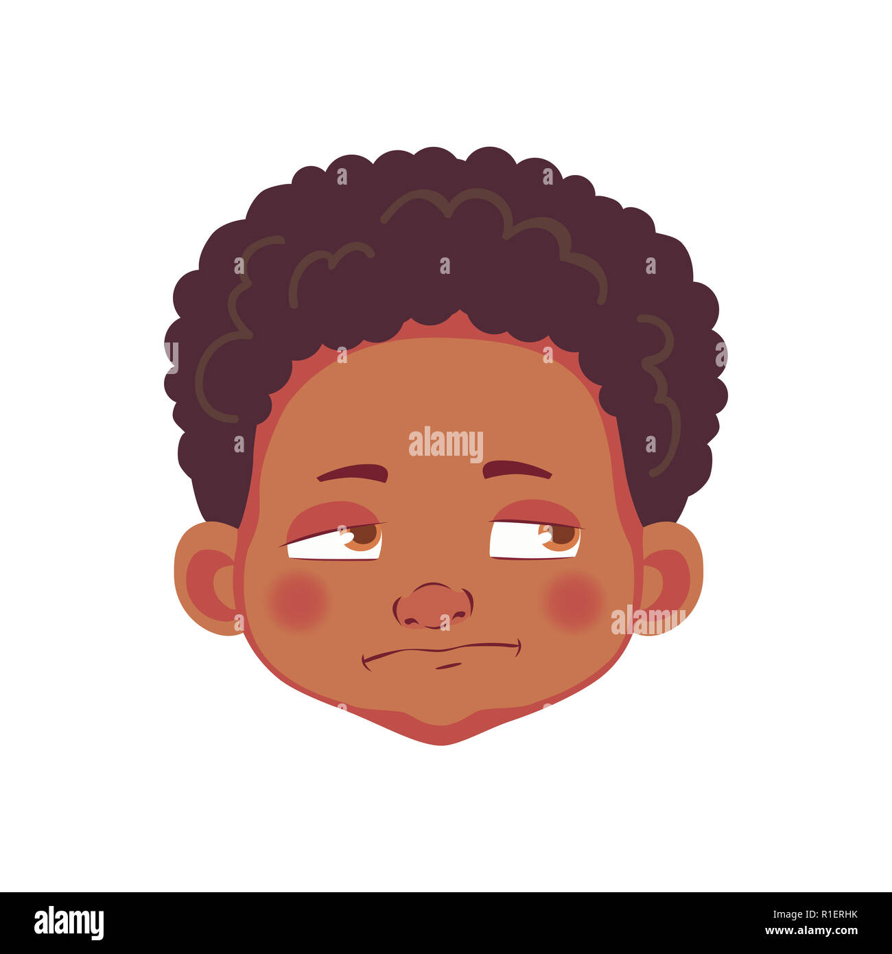 Face of African boy. Emotions of african american boy. Facial ...