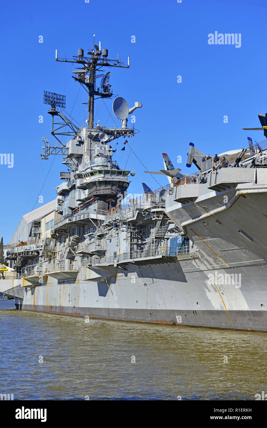 The U.S.S. Intrepid Aircraft Carrier in Manhattan, now retired and a ...
