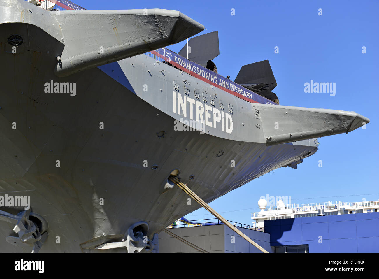 The U.S.S. Intrepid Aircraft Carrier in Manhattan, now retired and a ...