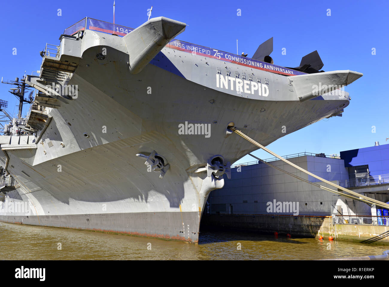 The U.S.S. Intrepid Aircraft Carrier in Manhattan, now retired and a ...