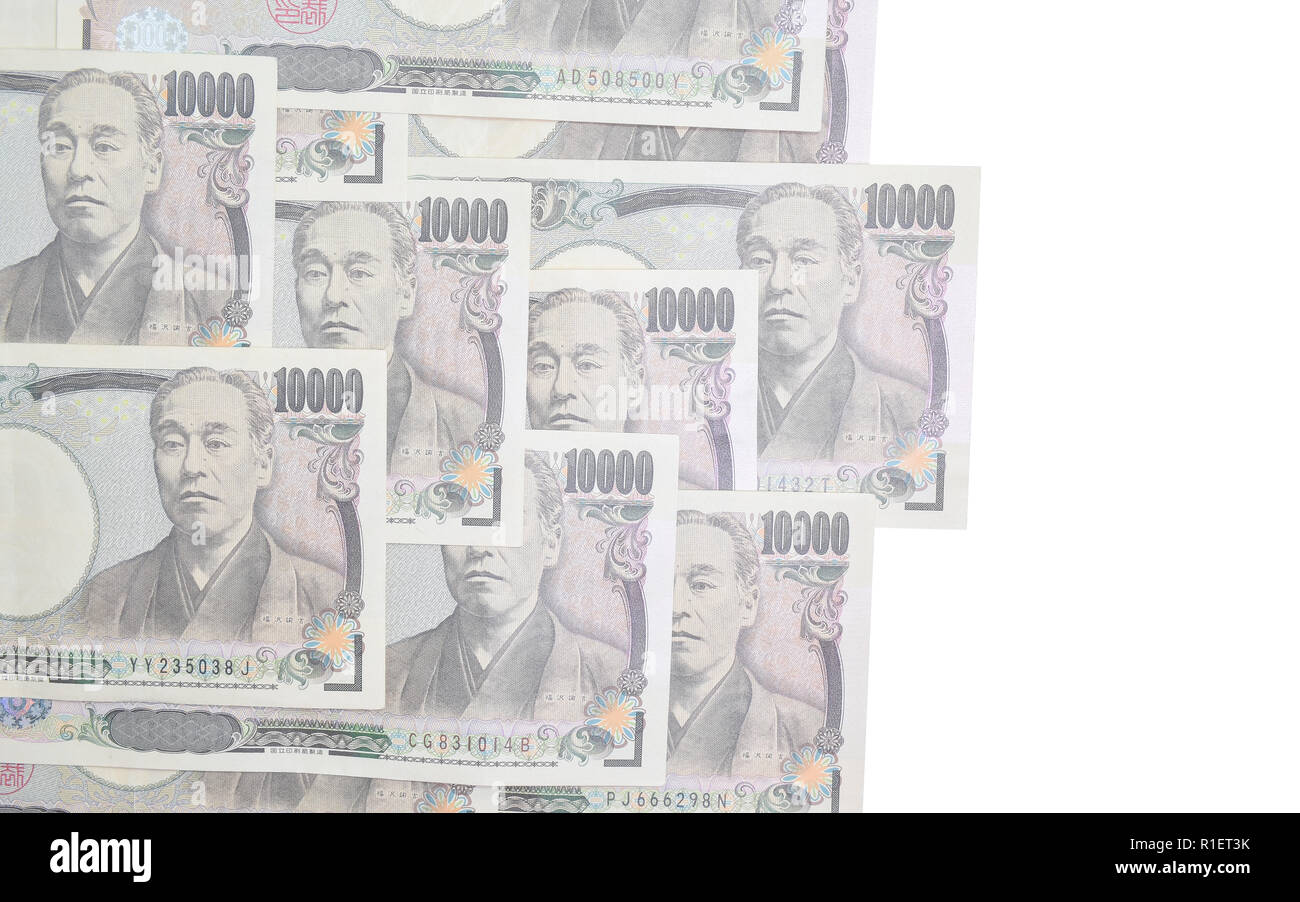 Banknotes of the Japanese 10,000 yen -Isolated on white background ...