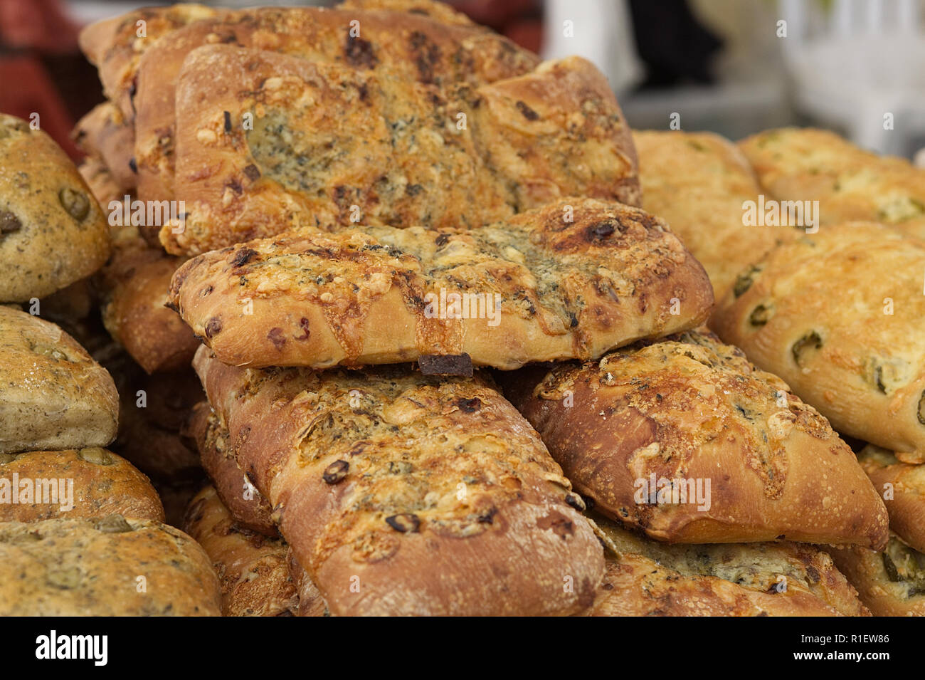 Cheesy flat breads Stock Photo - Alamy