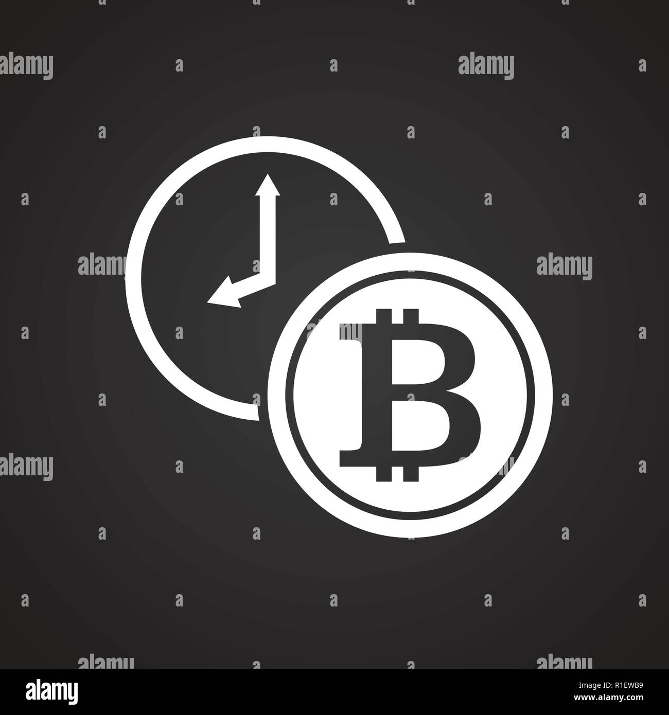 Time bit coin on black background Stock Vector Image & Art - Alamy