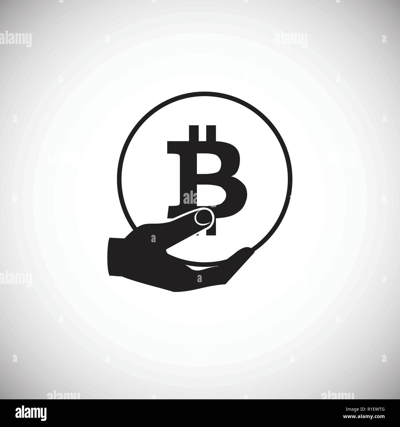Bitcoin in hand on white background Stock Vector Image & Art - Alamy