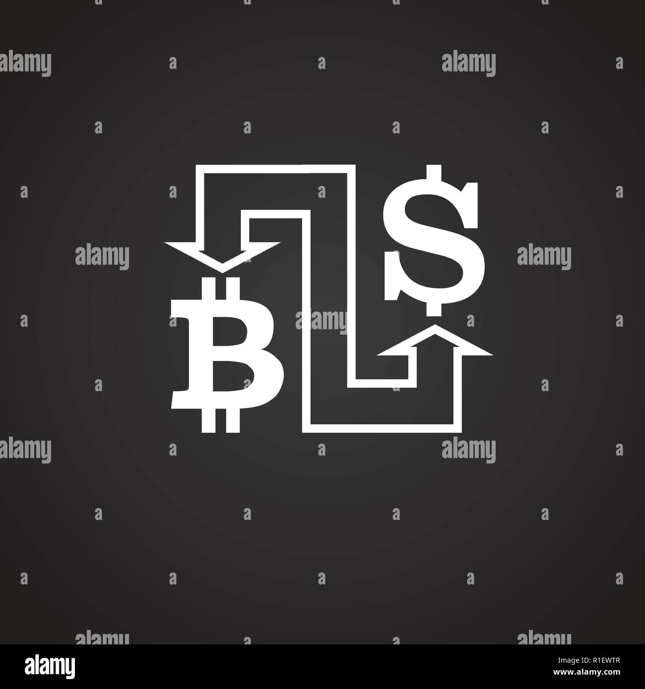 Bitcoin conversion dollar on black background Stock Vector Image & Art ...