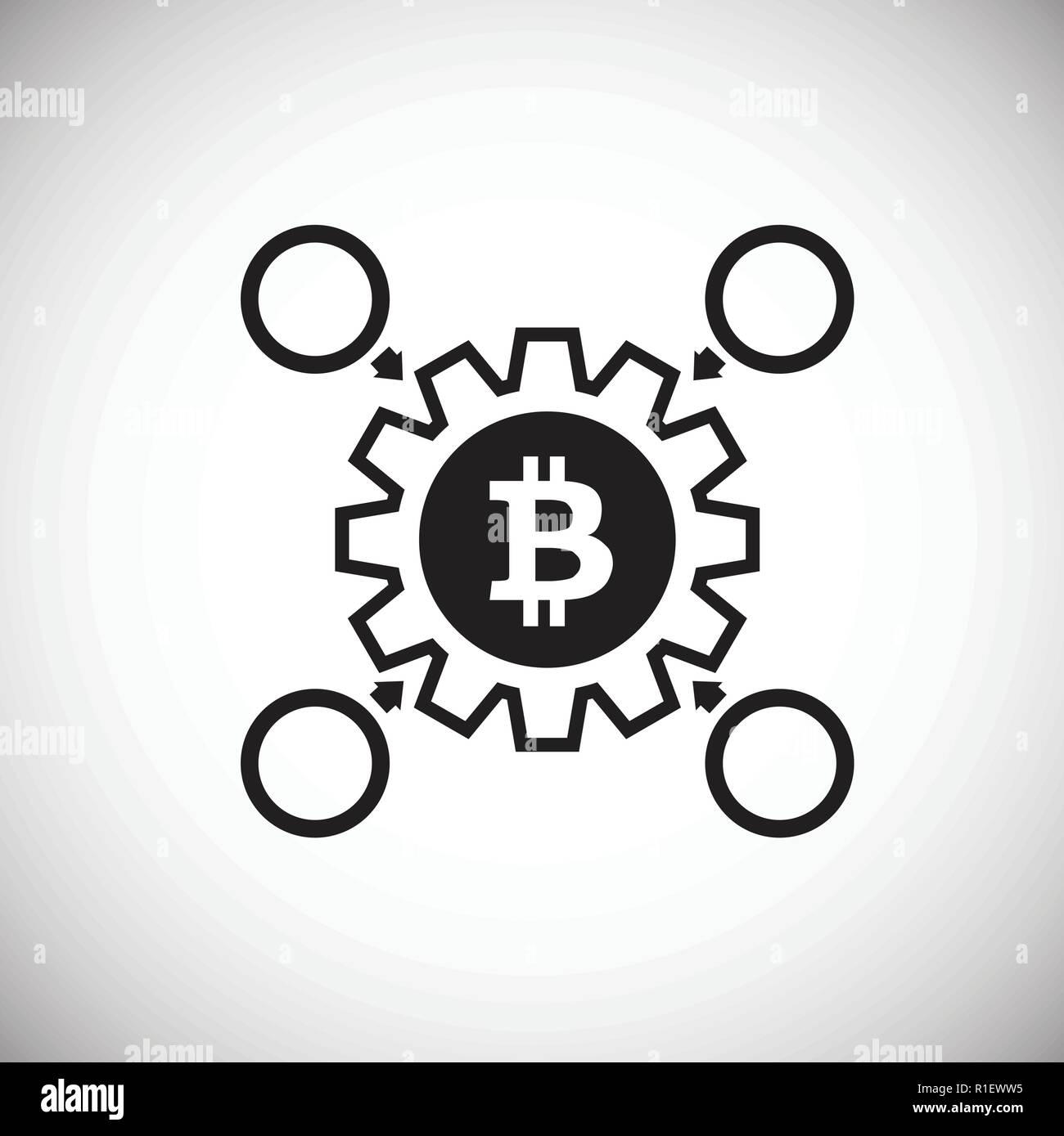 Crypto currency mining bitcoin on white background Stock Vector Image ...