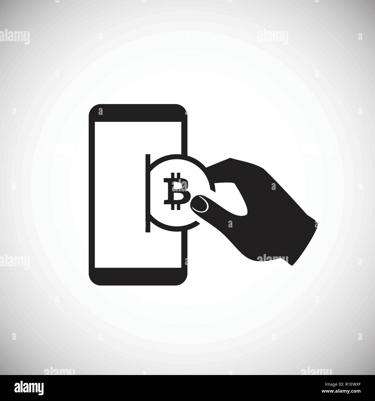 Bitcoin on mobile device Stock Vector Images - Alamy