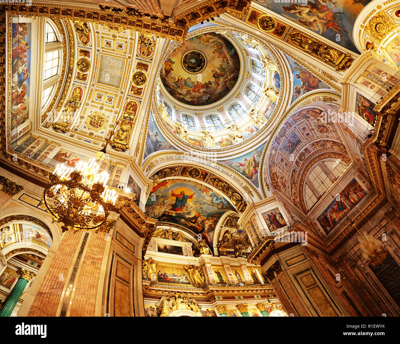 Saint Petersburg, Russia - August 5, 2018: Detail of interior of Saint ...