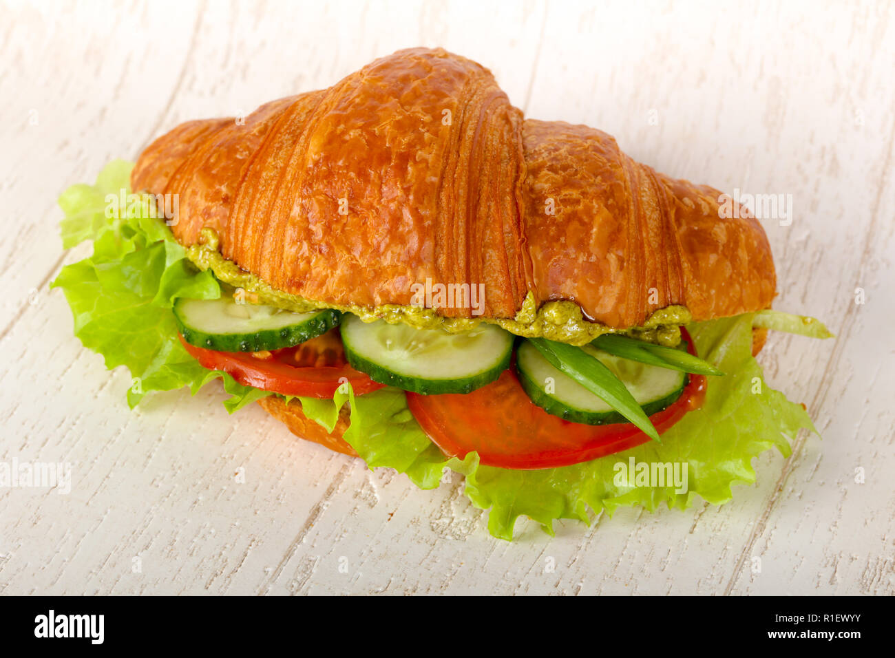 Vegan croissant with vegetables Stock Photo - Alamy