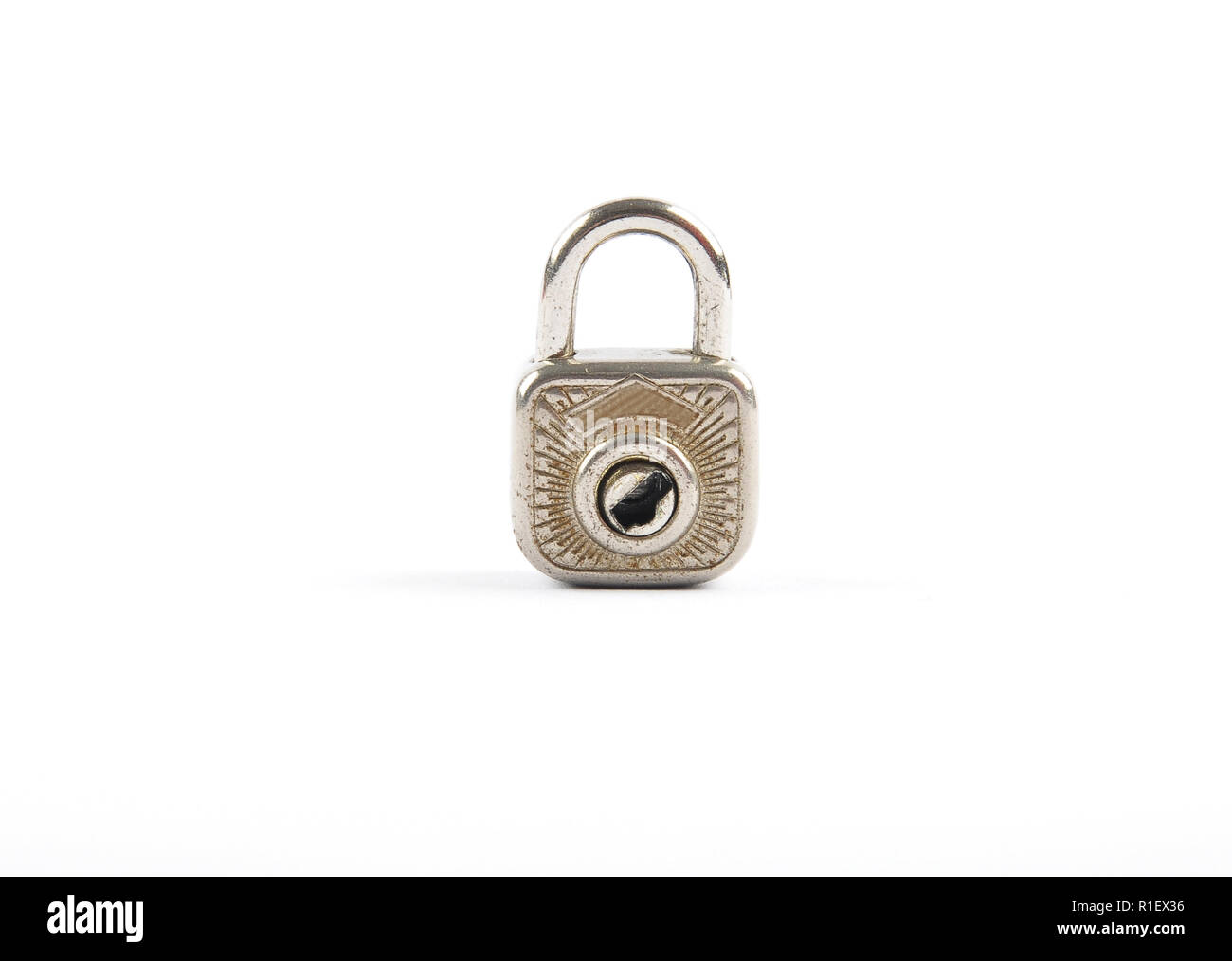 Small padlock on white background Stock Photo - Alamy