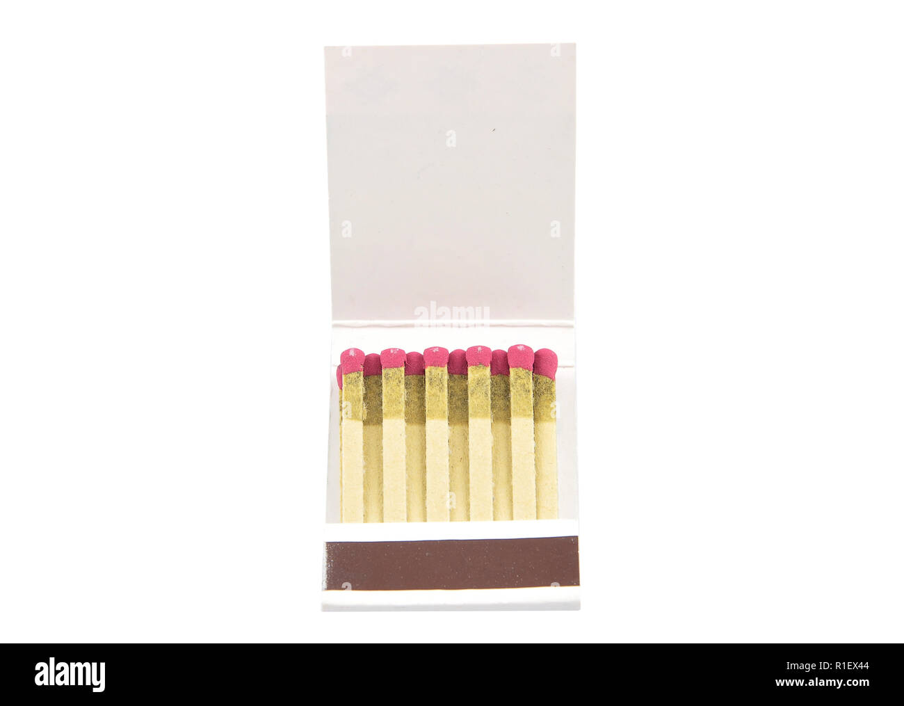 Open matchbook on white background Stock Photo - Alamy