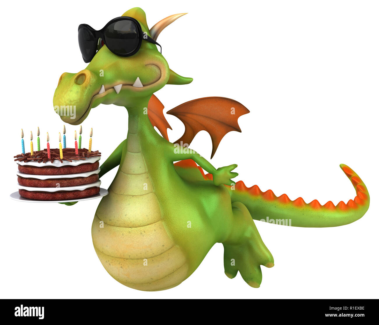 Fun dragon - 3D illustration Stock Photo - Alamy