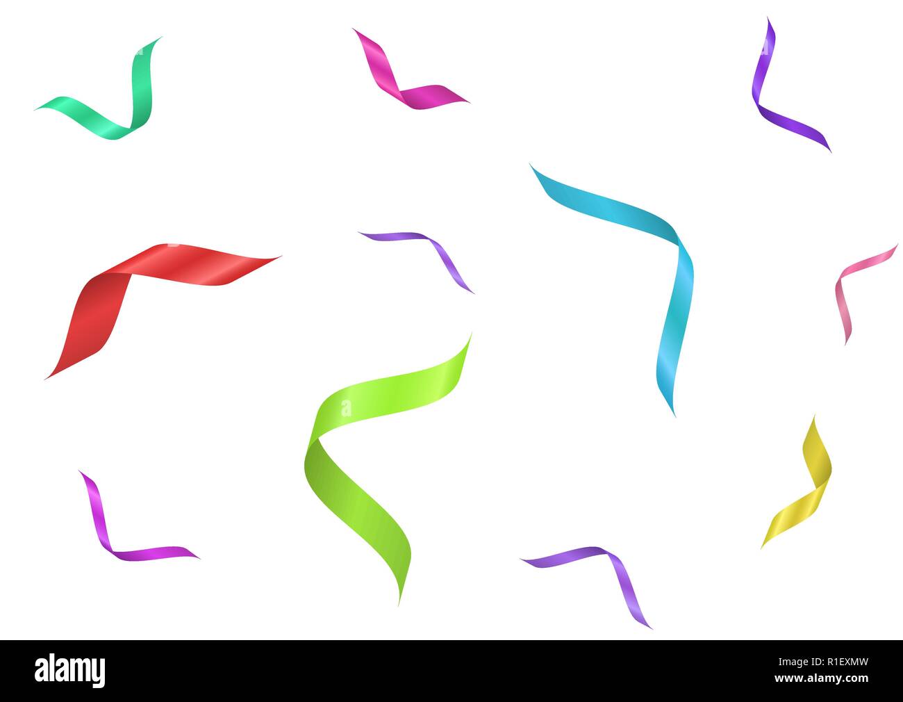 Colorful confetti ribbons festive background. Vector illustration Stock ...