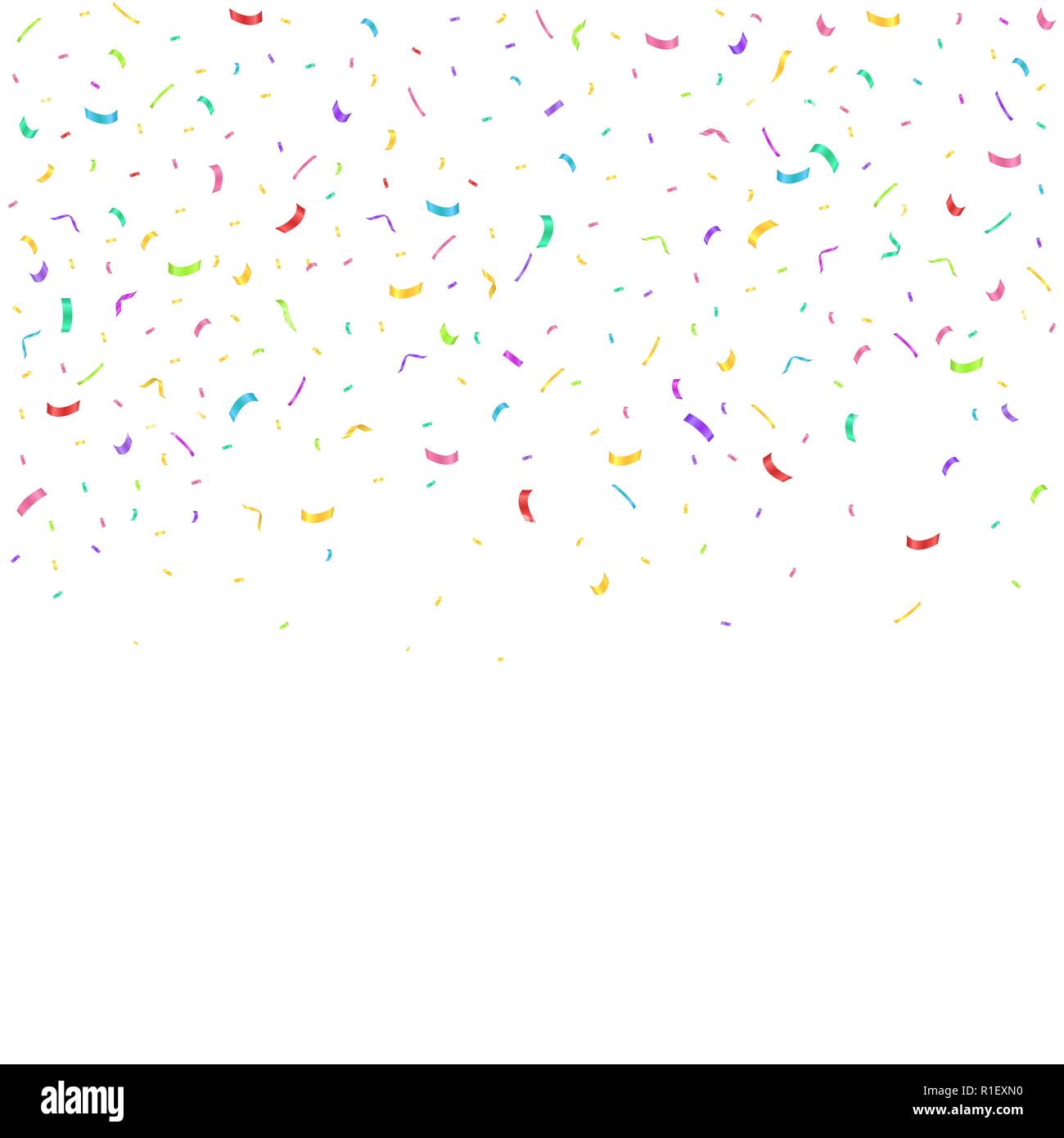 Colorful confetti ribbons festive background. Vector illustration Stock ...
