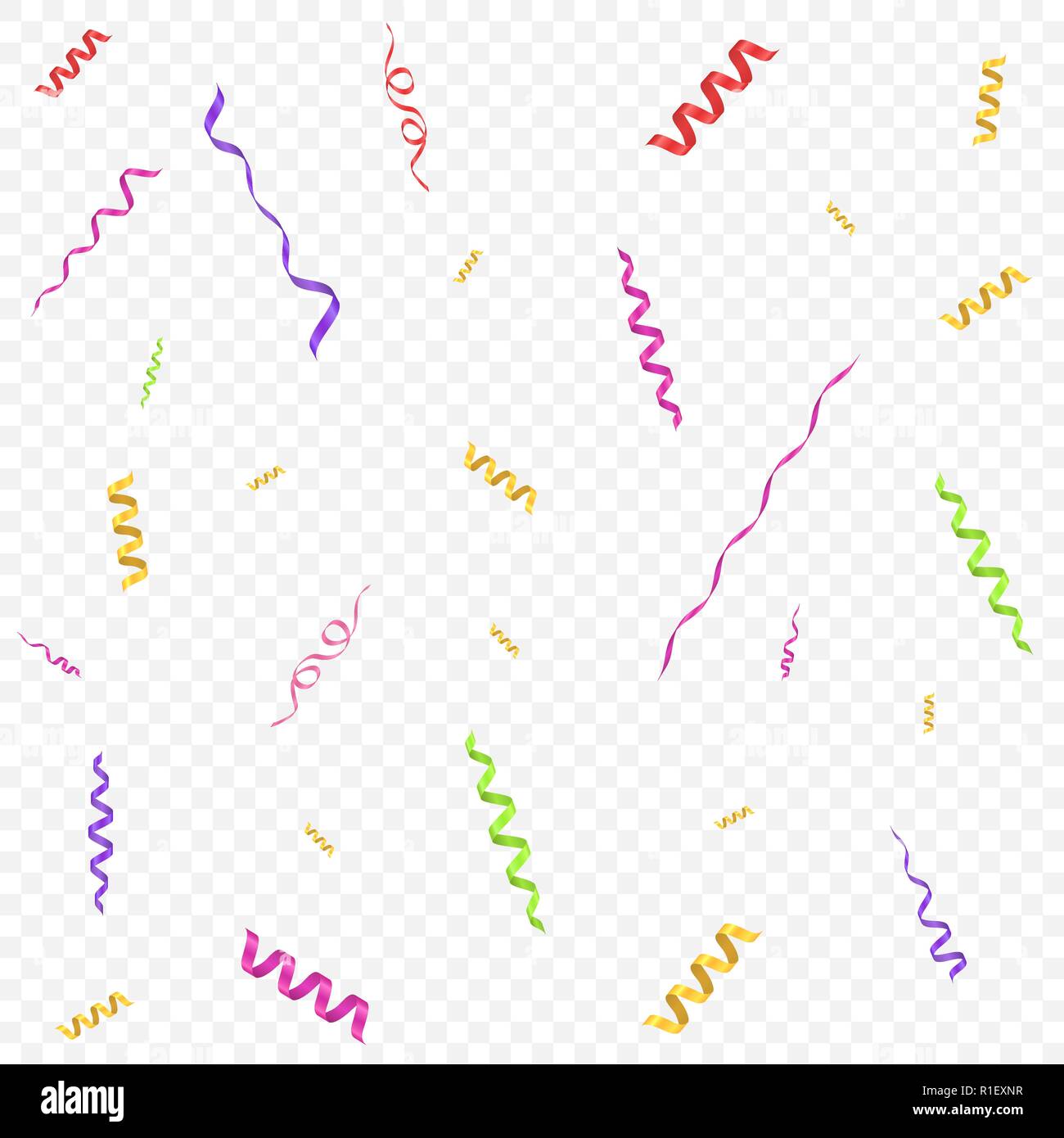 Colorful confetti ribbons festive background. Vector illustration Stock ...