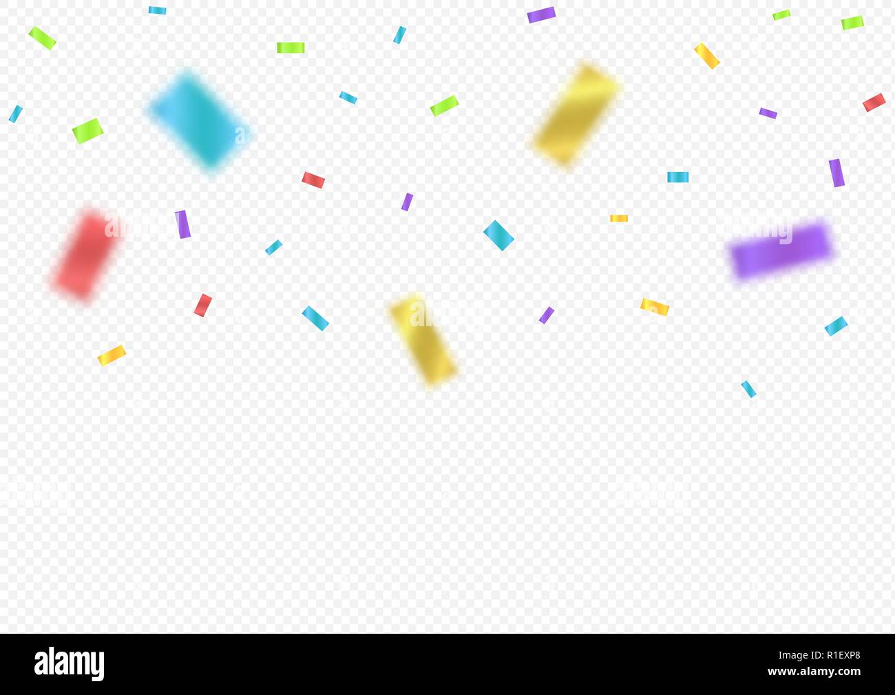 Colorful confetti ribbons festive background. Vector illustration Stock ...