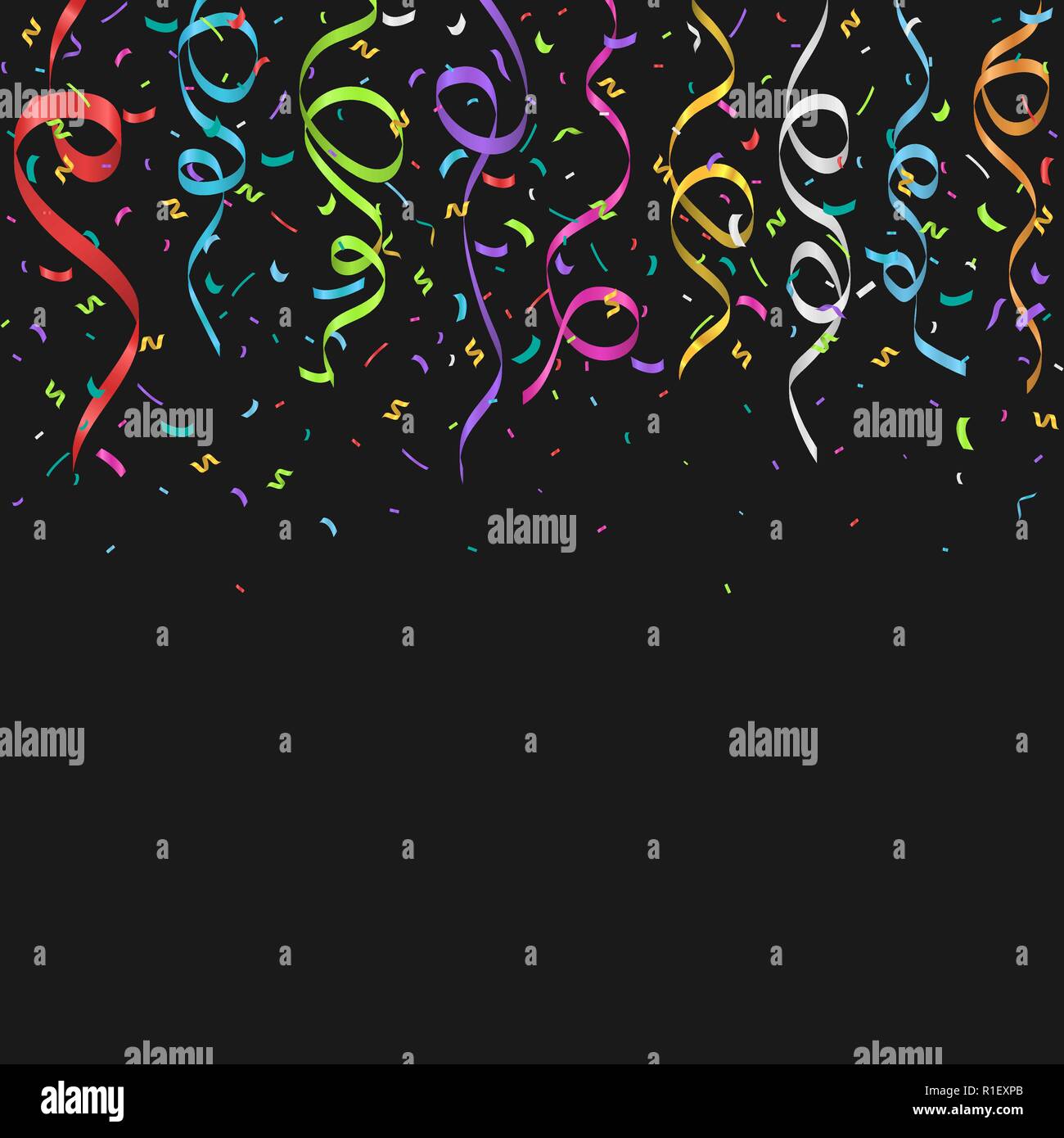 Colorful magic ribbons festive background. Vector illustration Stock ...