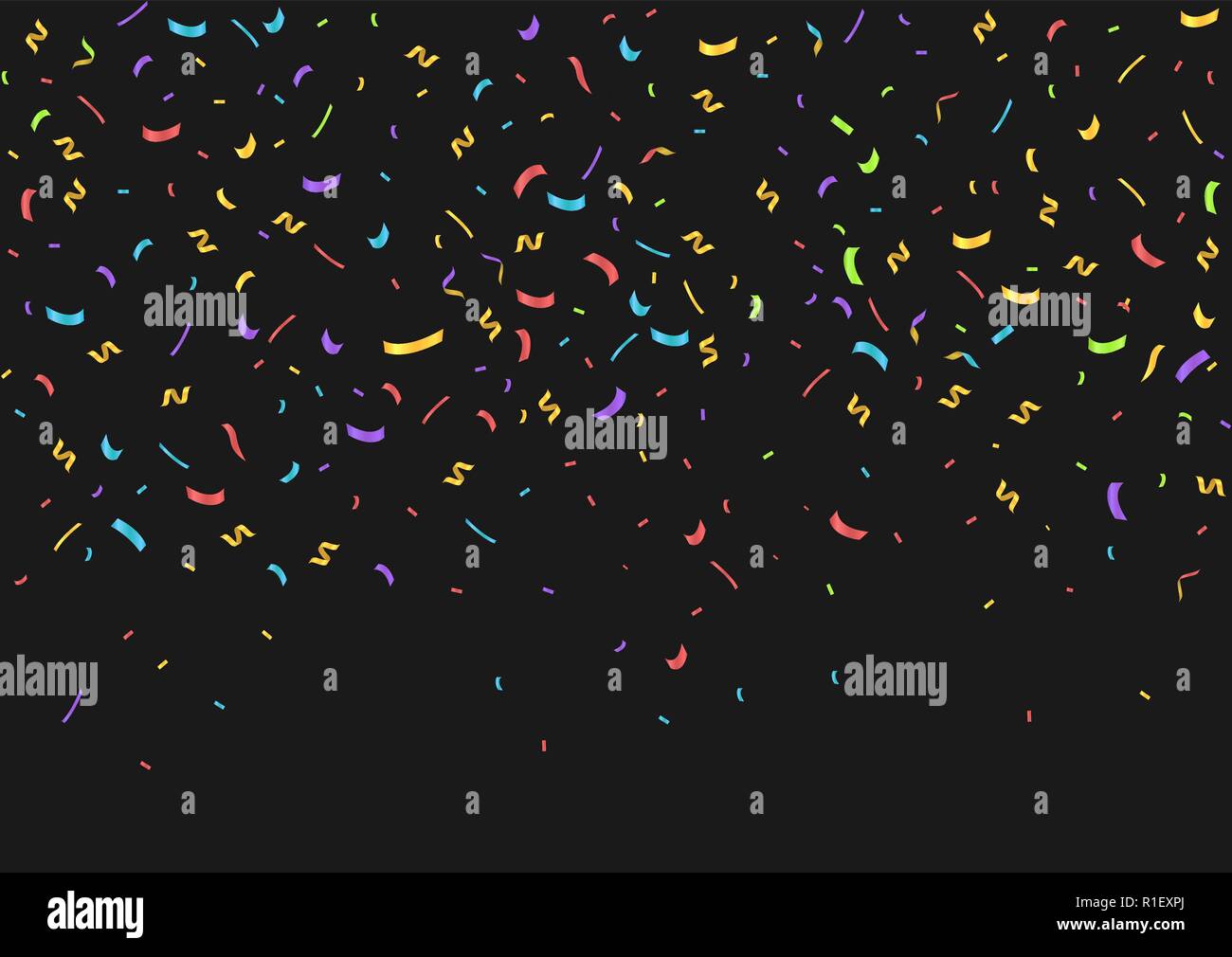 Colorful confetti ribbons festive background. Vector illustration Stock ...