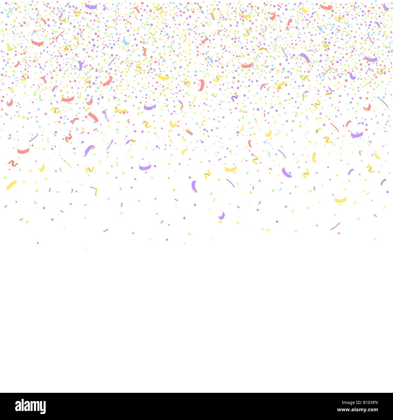 Colorful confetti ribbons festive background. Vector illustration Stock ...