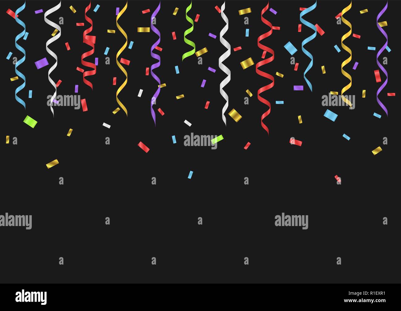 Colorful confetti ribbons festive background. Vector illustration Stock Vector Image & Art - Alamy