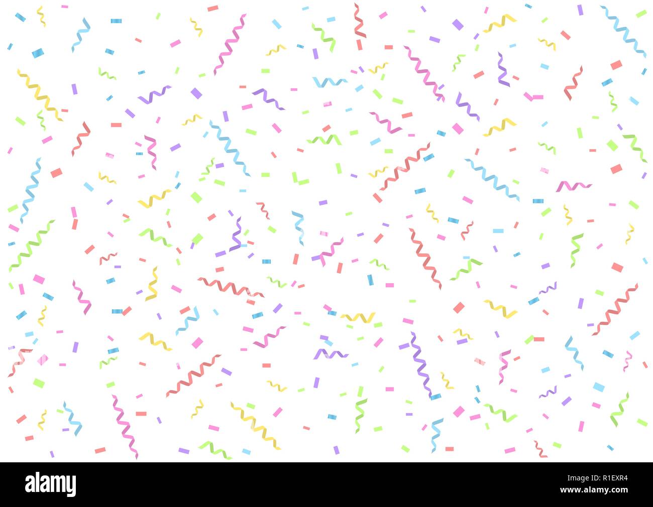 Colorful confetti ribbons festive background. Vector illustration Stock ...