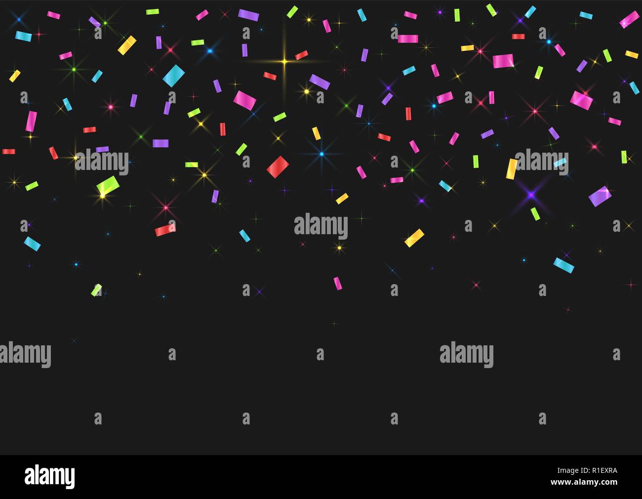 Colorful confetti ribbons festive background. Vector illustration Stock ...