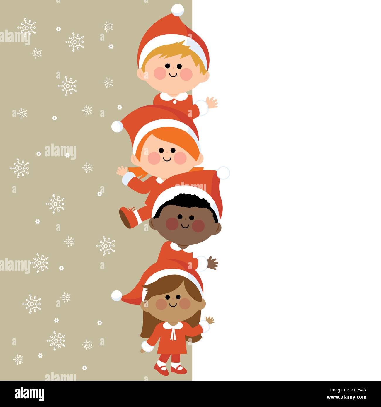 Group diverse kids in blank Stock Vector Images - Alamy