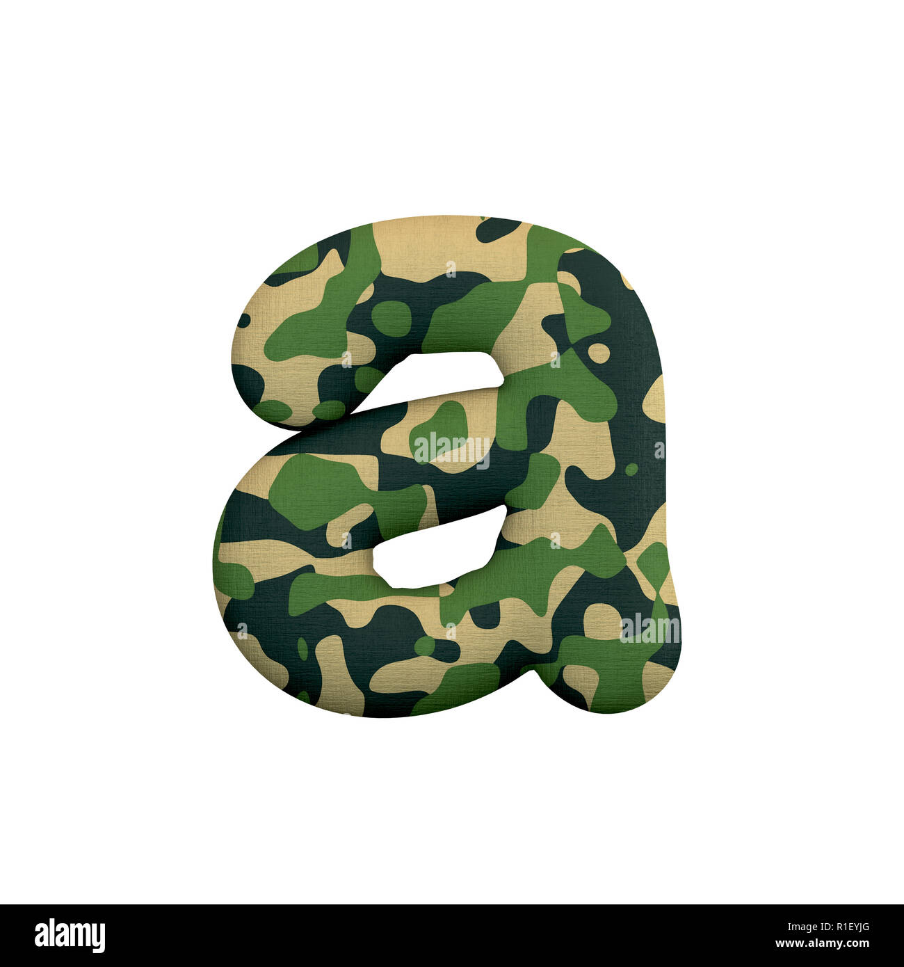 Army letter A - Small 3d Camo font isolated on white background. This ...