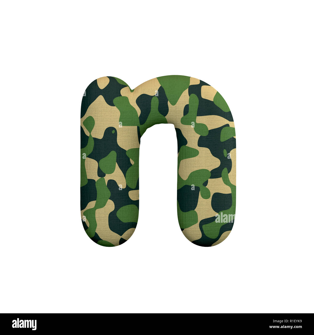 Army letter N - Lower-case 3d Camo font isolated on white background ...