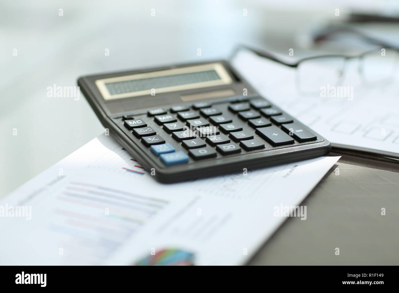 close up. calculator on the Desk in the office Stock Photo - Alamy