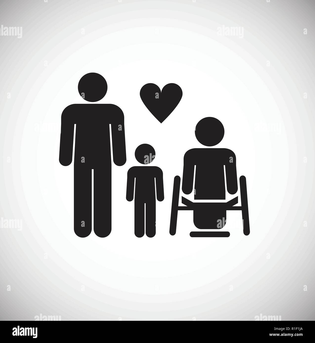 Family with disabled member on white background Stock Vector Image ...