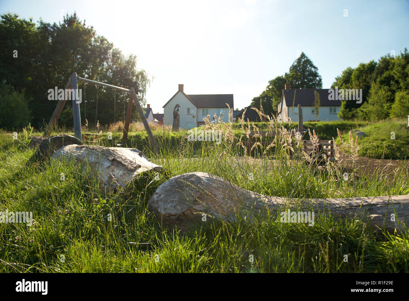 Open space reserve in low impact landscaping communal area Stock Photo ...