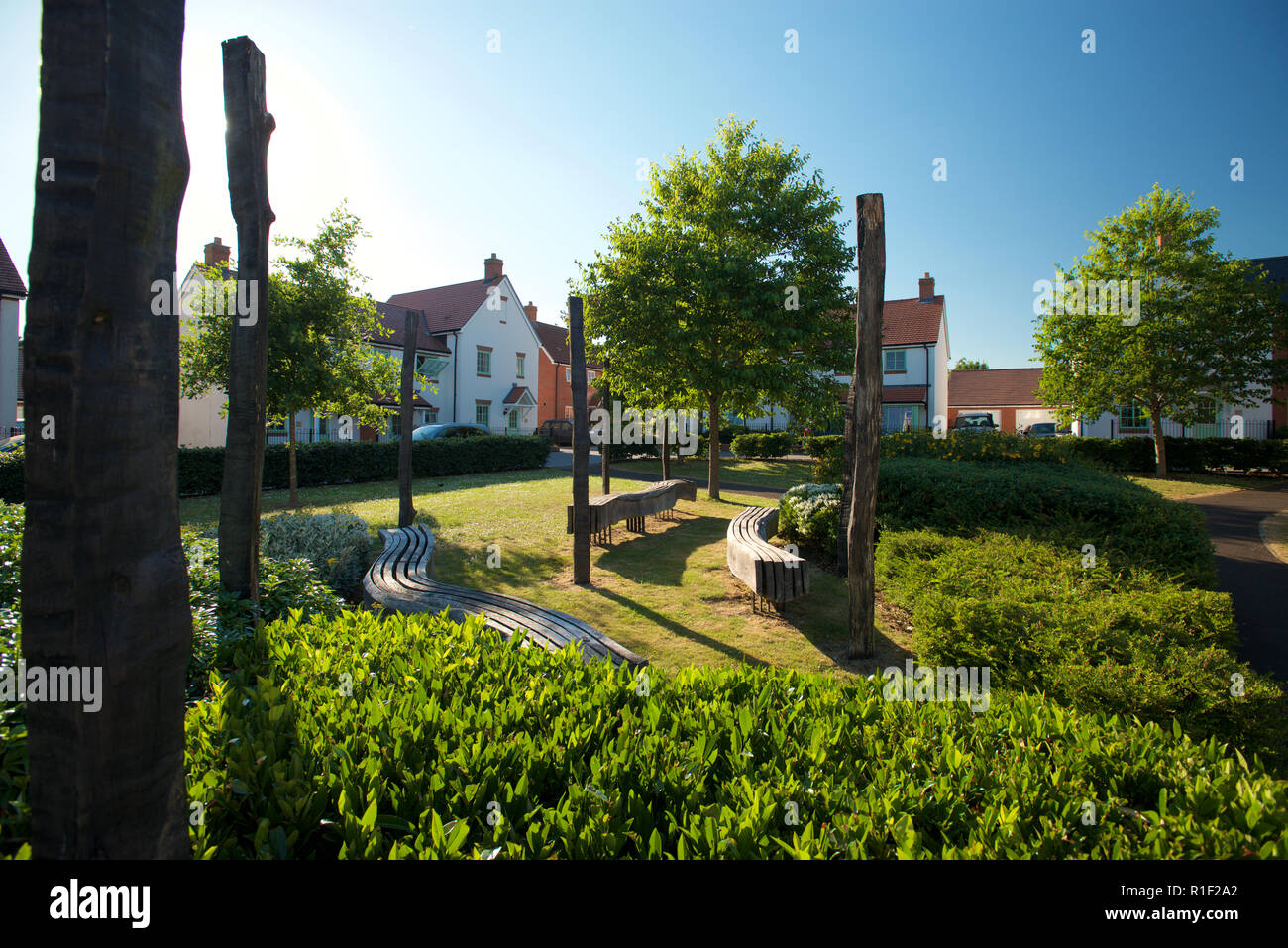 Town planning and urban planning. Communal areas of a new housing ...