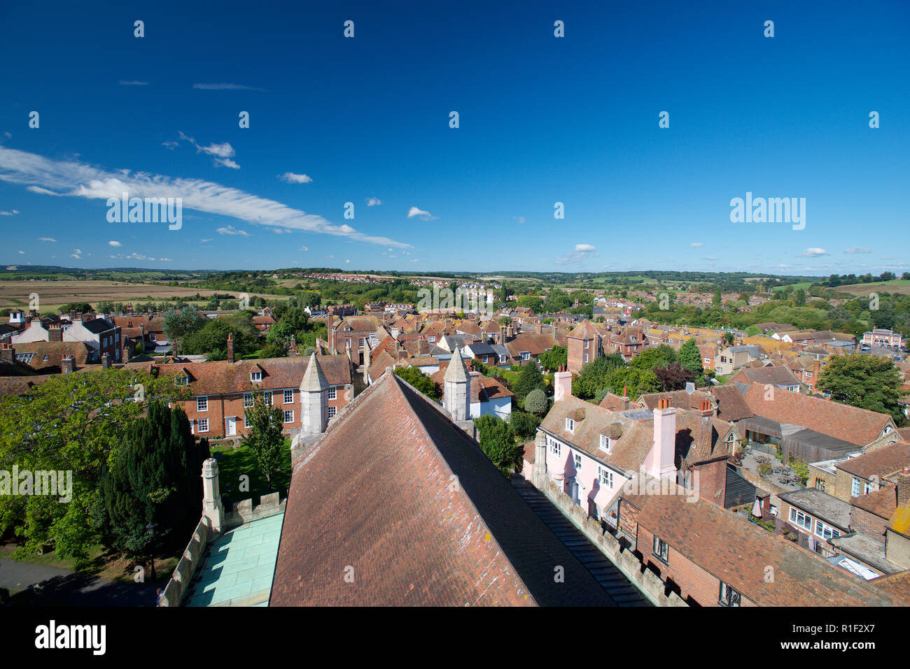 Views over Rye from St.Mary's Church tower. Views over the town of Rye ...