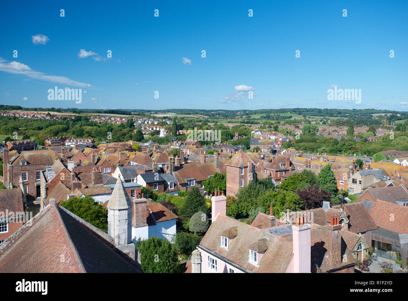 Views over Rye from St.Mary's Church tower. Views over the town of Rye ...
