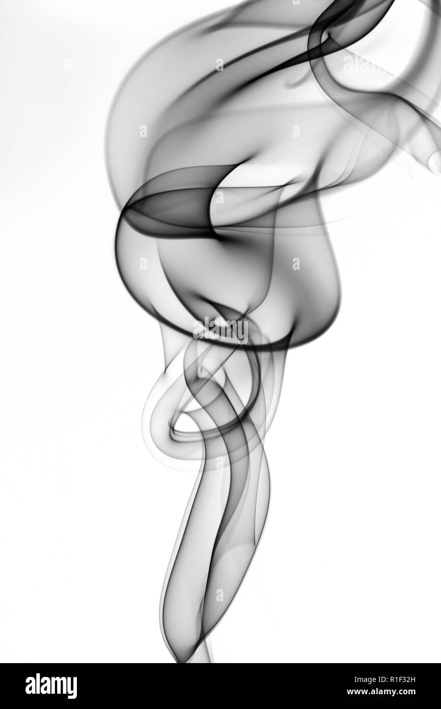 Black smoke on white background. fire design Stock Photo - Alamy