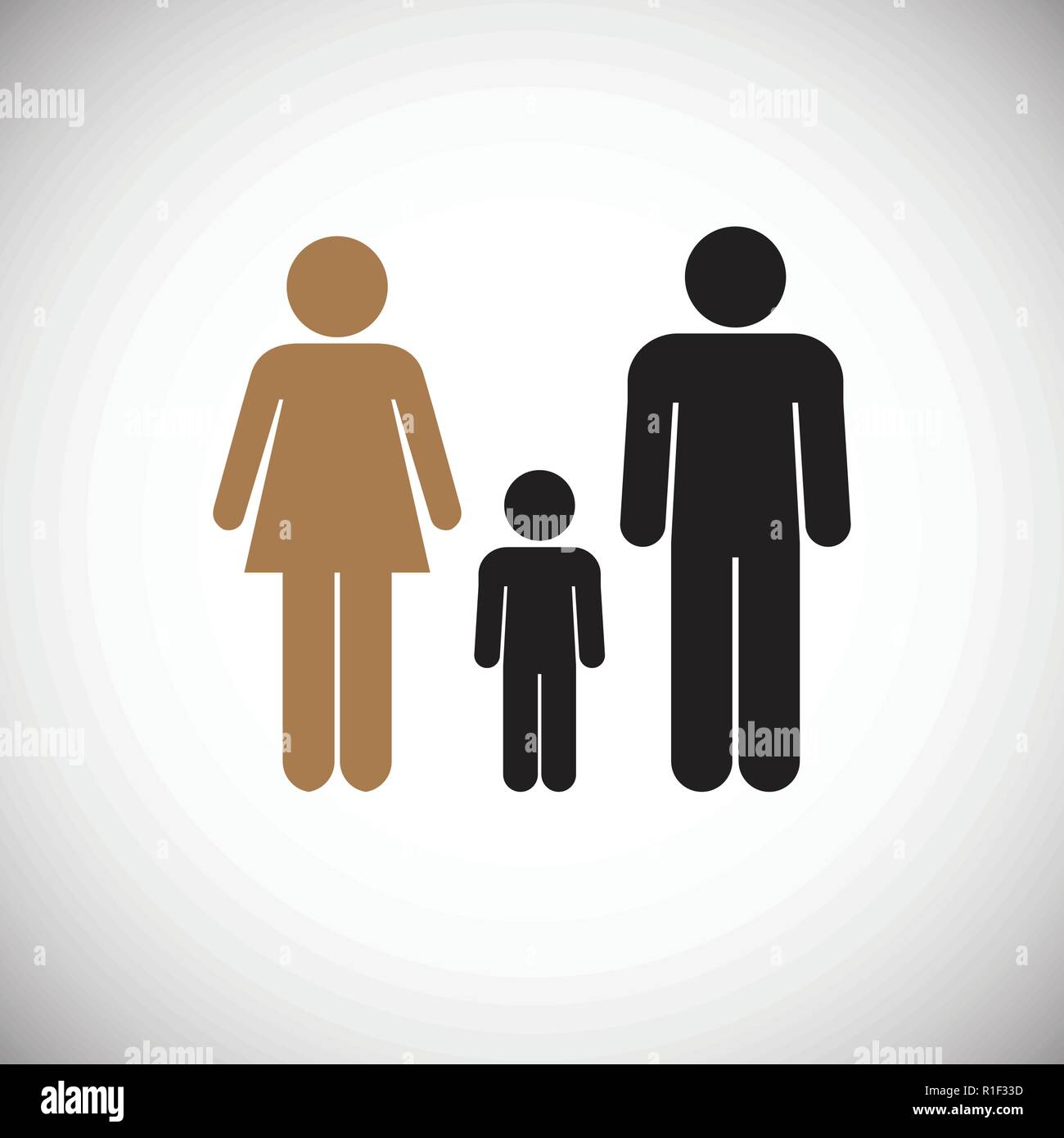 Interracial relationship family on white background icon Stock Vector ...