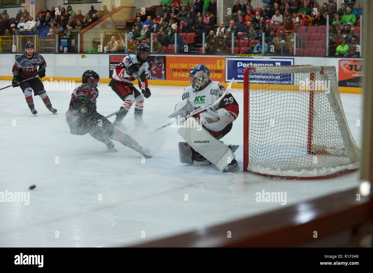 Action in an Ice Hockey Match, The Hull Pirates V Murrayfield Racers ...