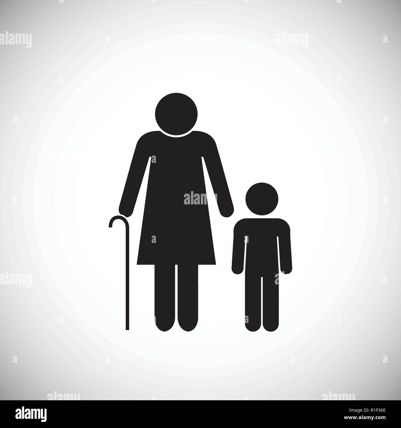 Grand parent with child on white background icon Stock Vector Image ...