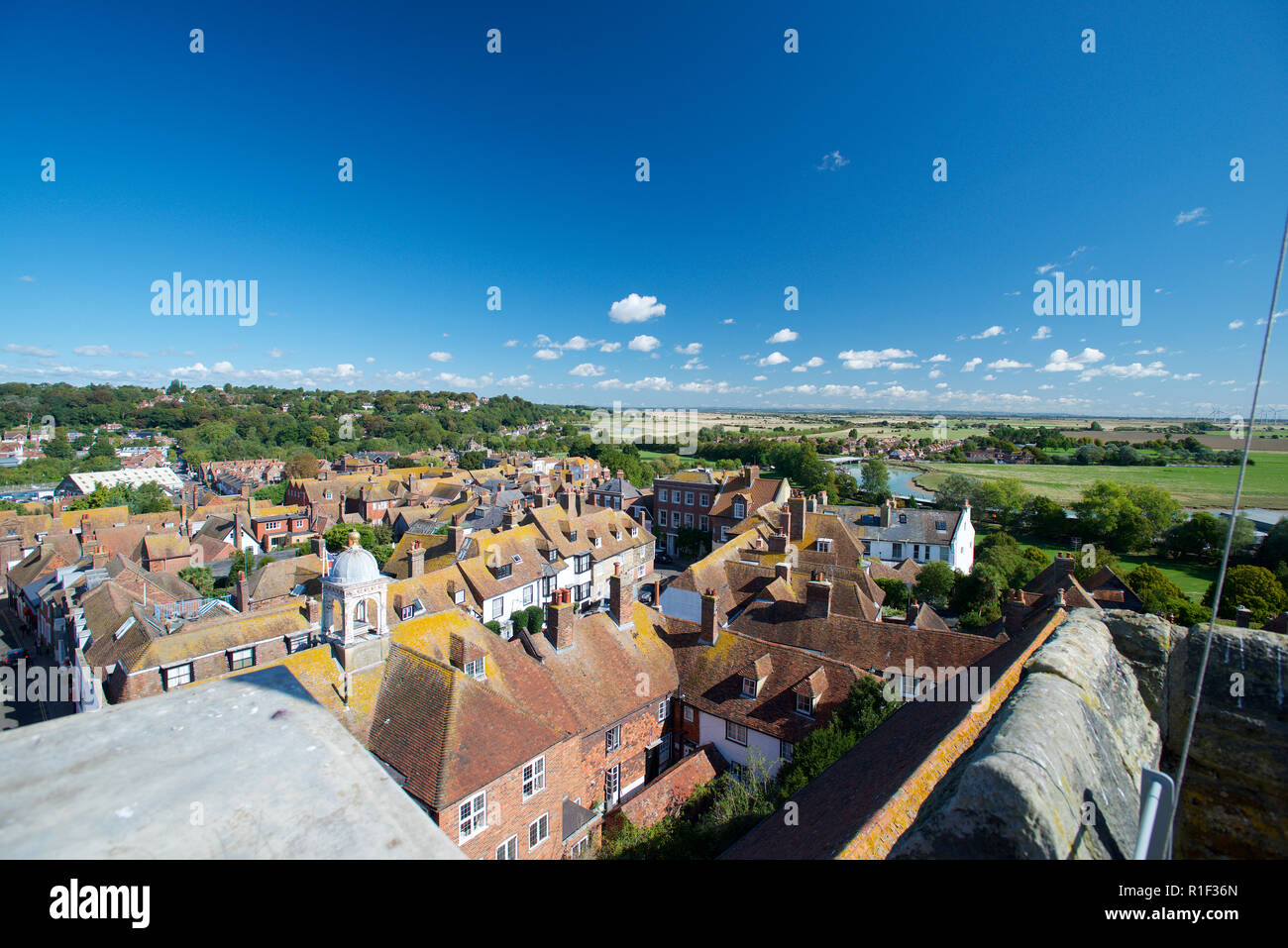 Views over Rye from St.Mary's Church tower. Views over the town of Rye ...