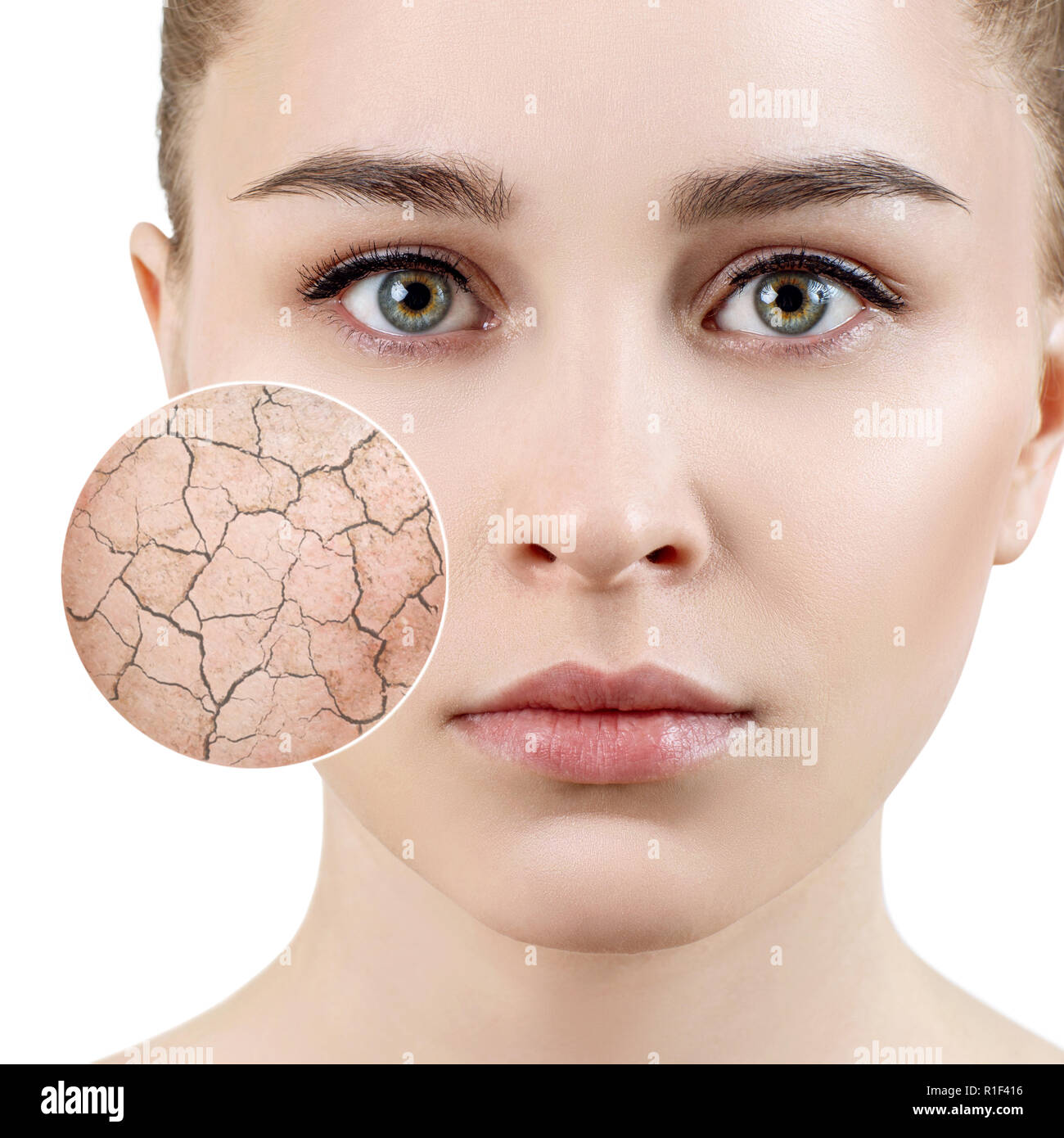 Beautiful woman face zoom wrinkles hi-res stock photography and images ...