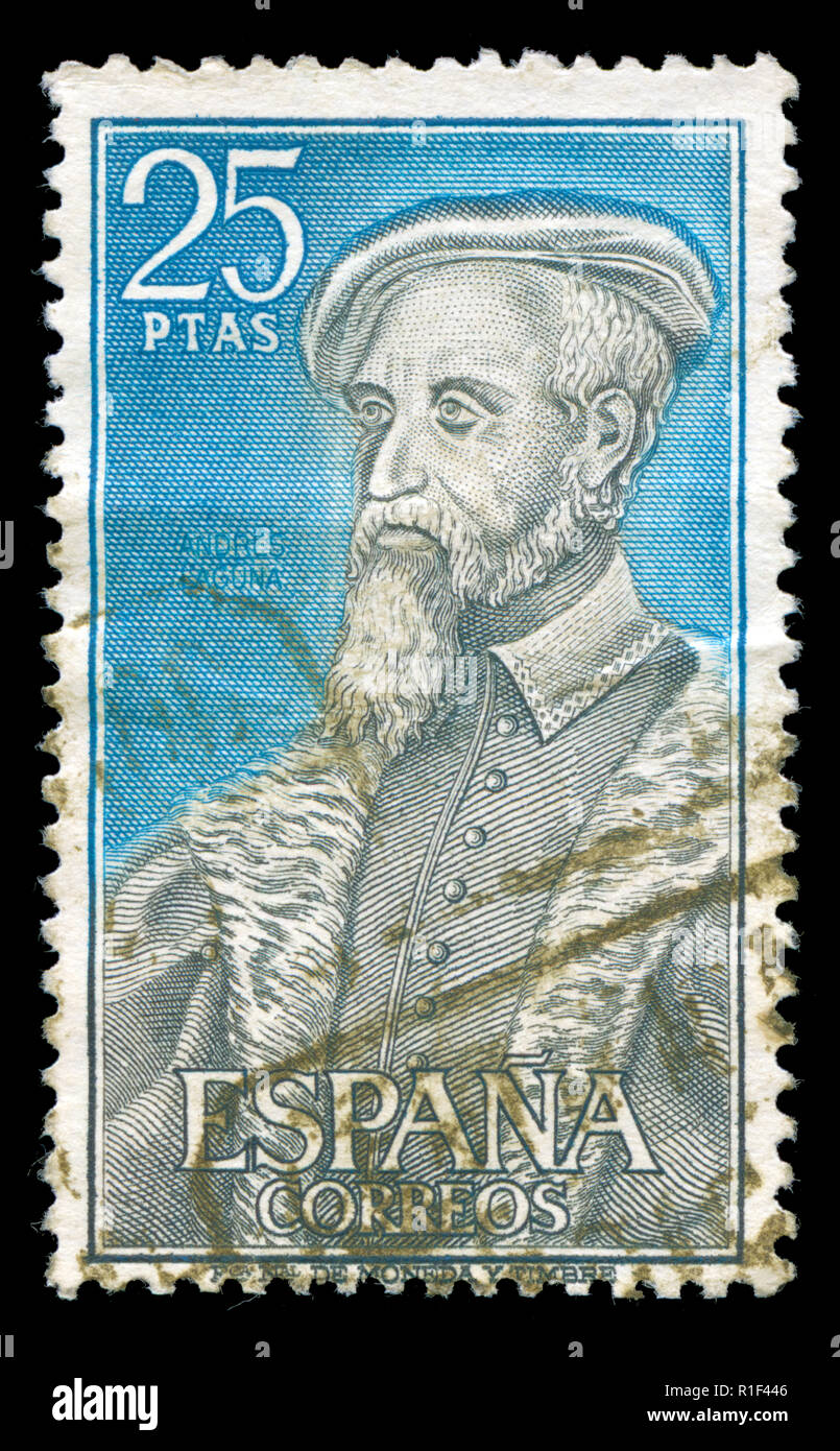 Postage stamps from Spain in the Famous people series issued in 1972 ...